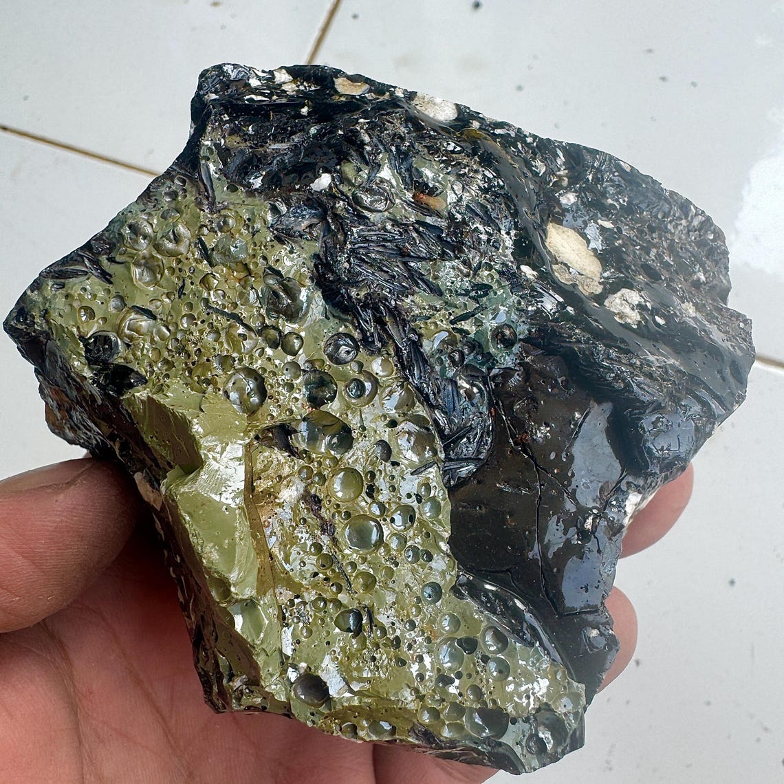 567g Green Impactite Glass From Meteorite Impact, Suevite Not Tektite ...