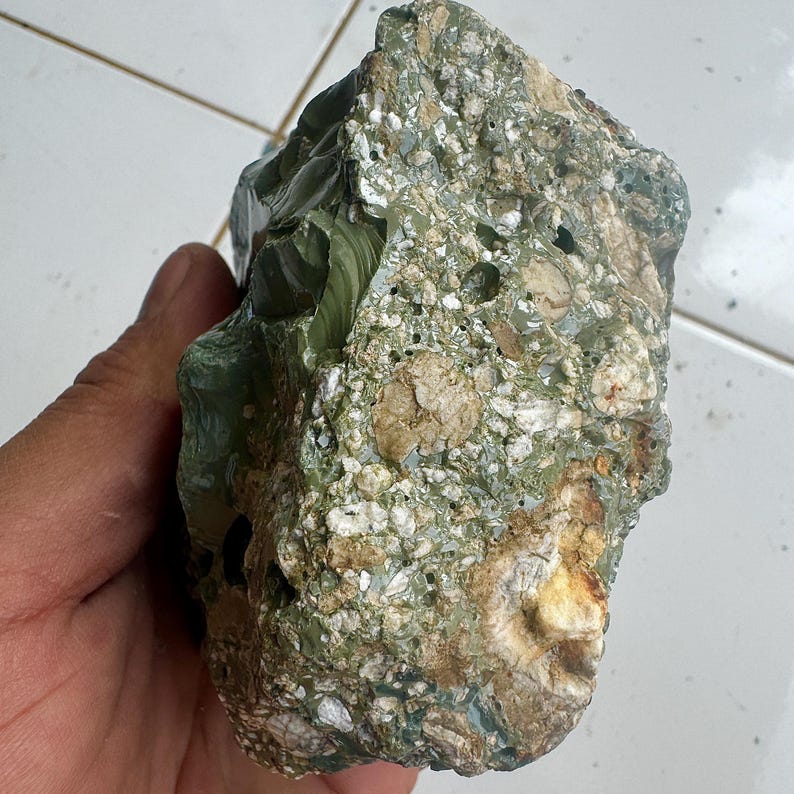 662g Green Impactite Glass From Meteorite Impact, Suevite Not Tektite ...