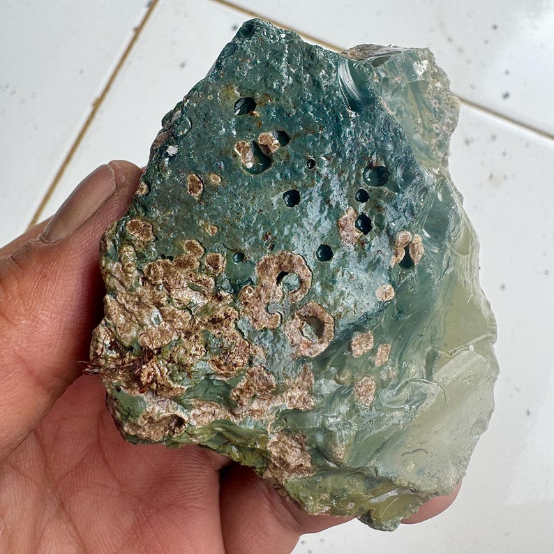 207g Green Impactite Glass From Meteorite Impact, Suevite Not Tektite ...