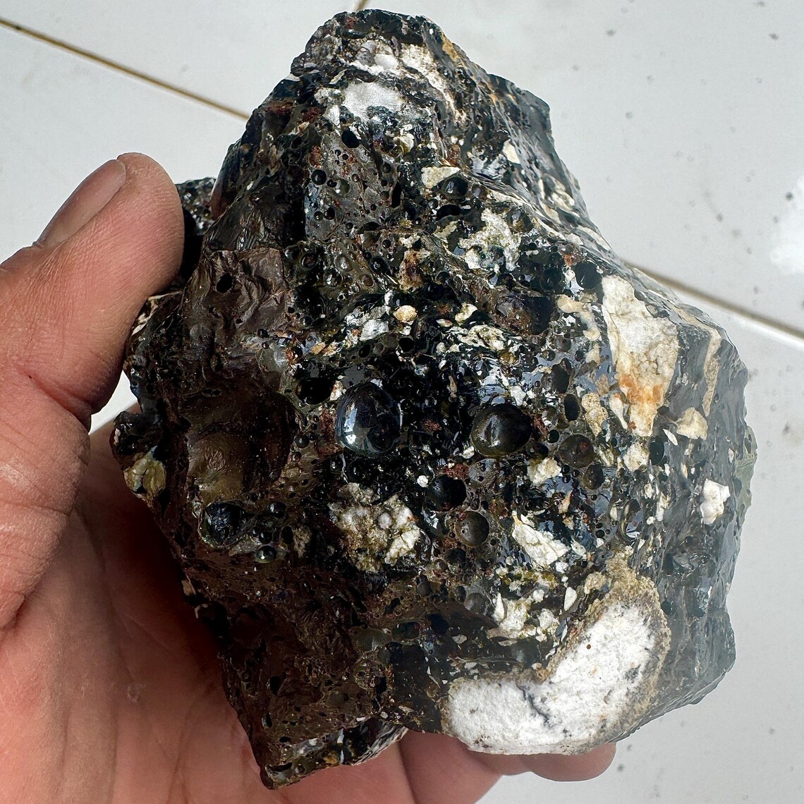 567g Green Impactite Glass From Meteorite Impact, Suevite Not Tektite ...