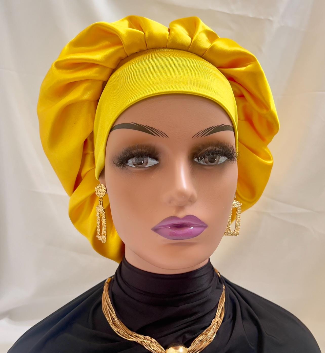 Reversible Silk Satin Bonnet for Sleep and Lounging Double Layer Satin ...