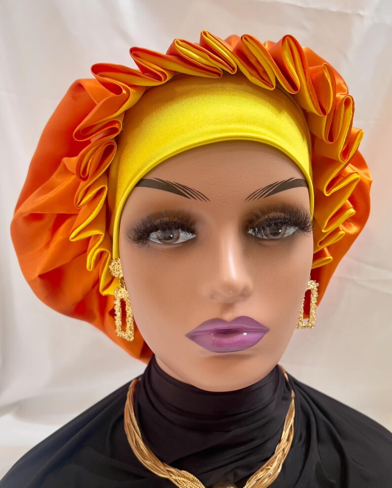Reversible Silk Satin Bonnet for Sleep and Lounging Double Layer Satin ...