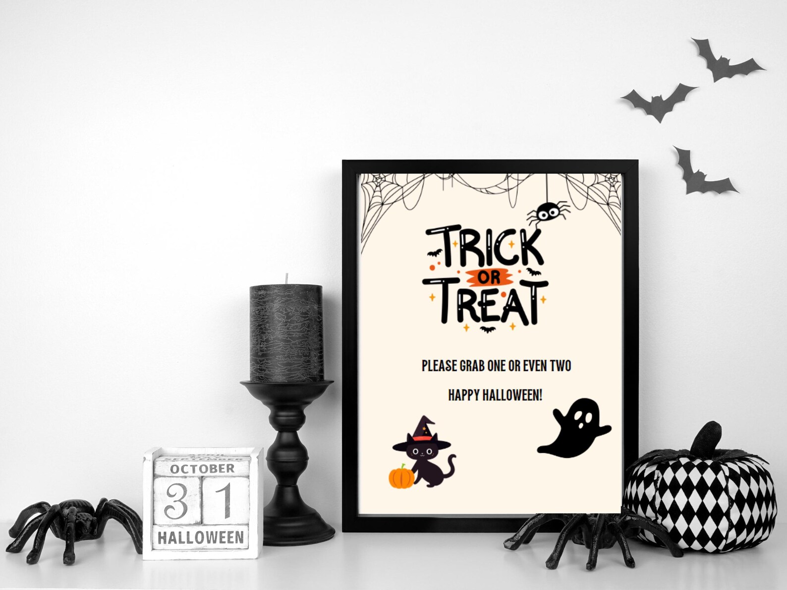 Printable Trick-or Treat Sign, Halloween Decor - Etsy