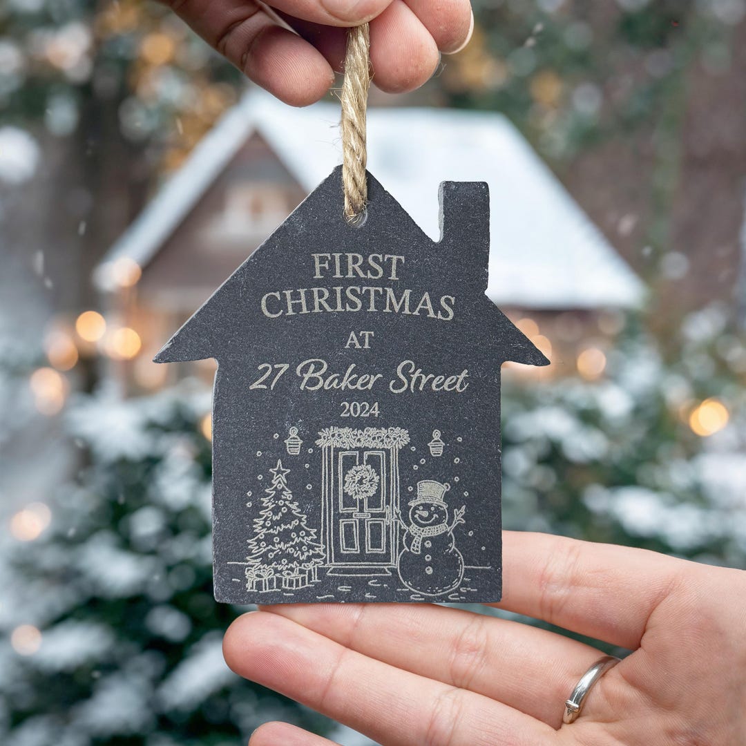 Slate Christmas Ornament | First Christmas New Home Year Personalised ...