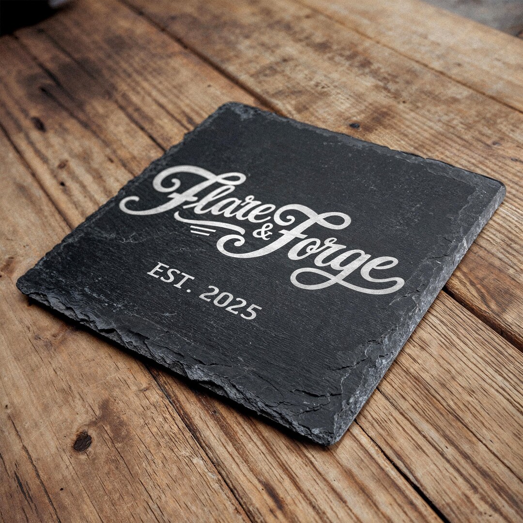 Custom Logo Slate Coaster Engraved | Perfect for Bars, Hotels ...