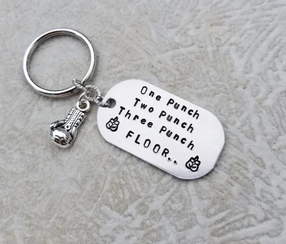 Kickboxing Keychain Boxing Keychain Handstamped Keychain - Etsy