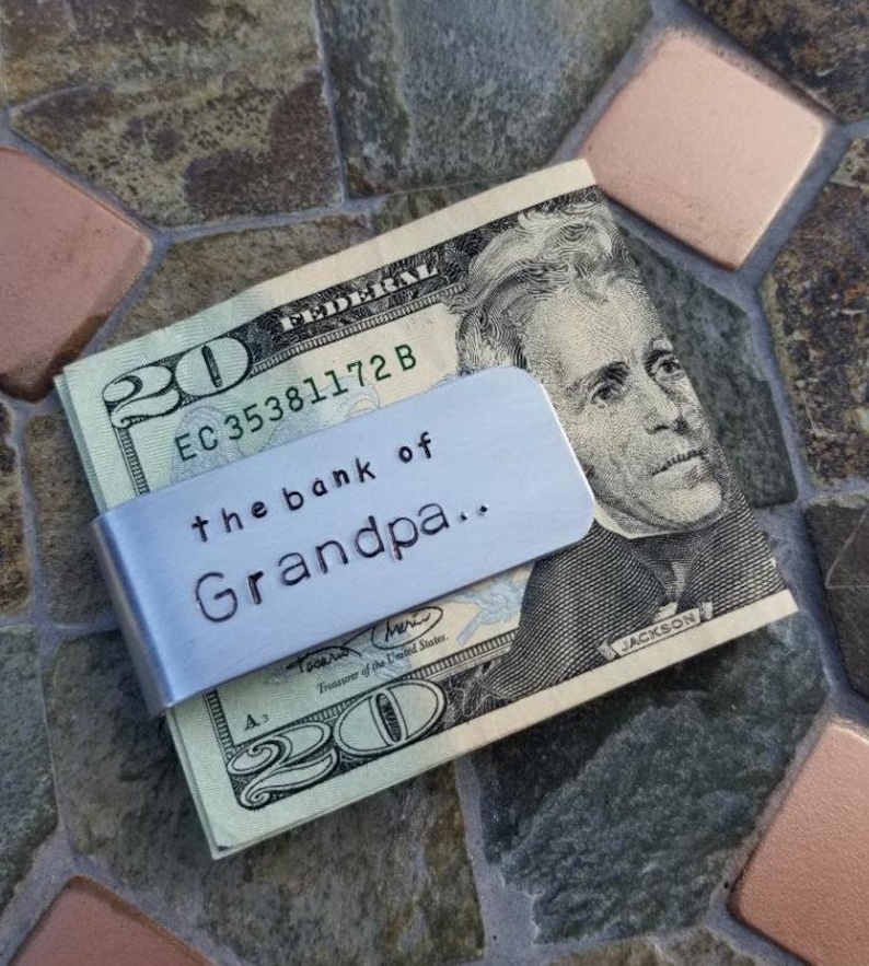 The Bank of Grandpa Money Clip Grandfather Gift | Etsy