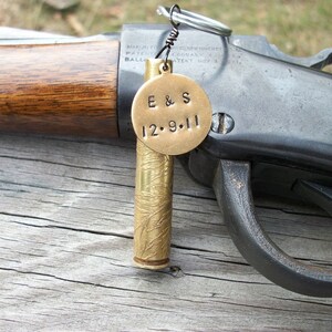 Etched Repurposed Brass Bullet Casing Keychain for Him or Her ...