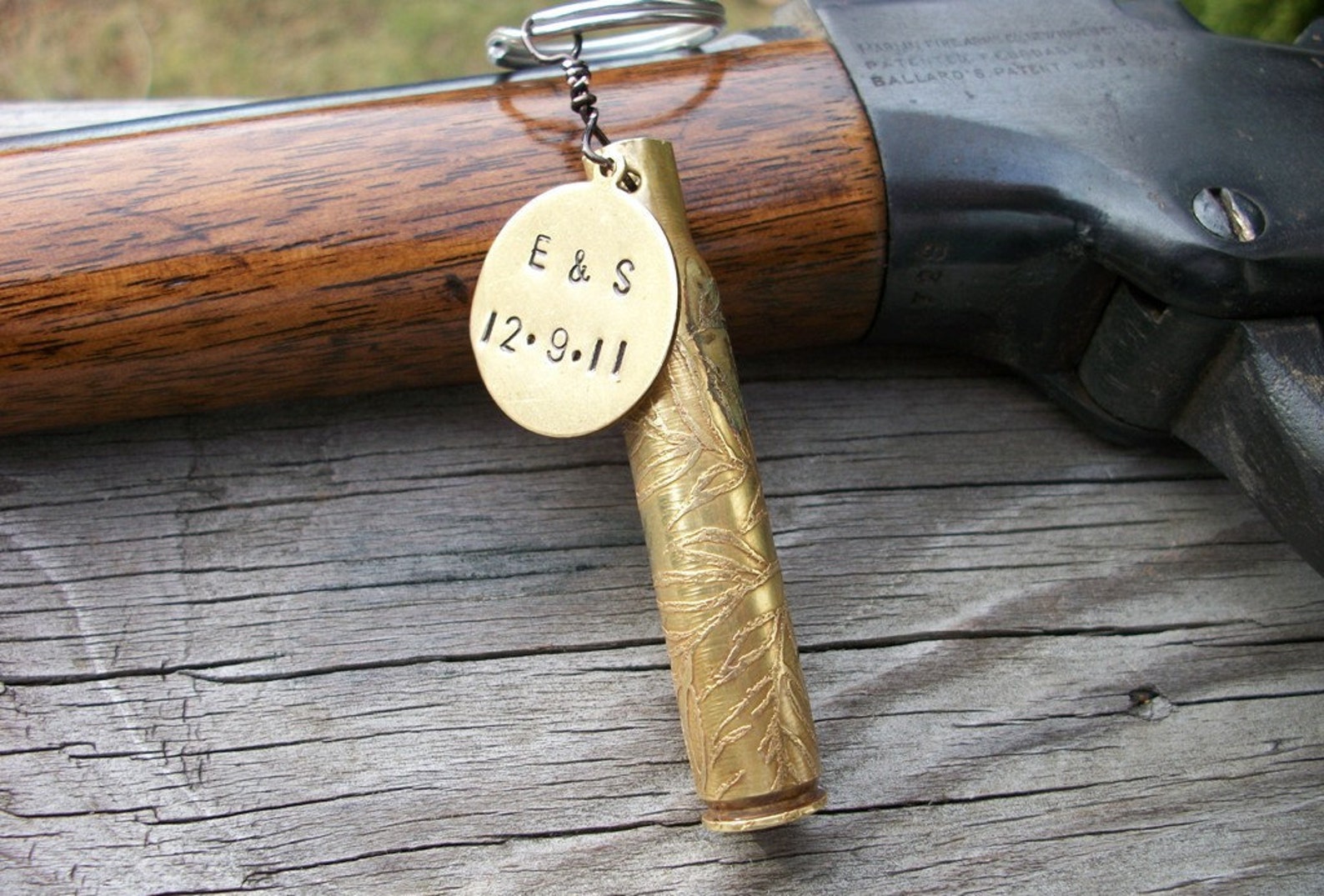 Etched Repurposed Brass Bullet Casing Keychain for Him or - Etsy