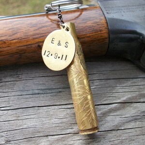 Etched Repurposed Brass Bullet Casing Keychain for Him or Her ...