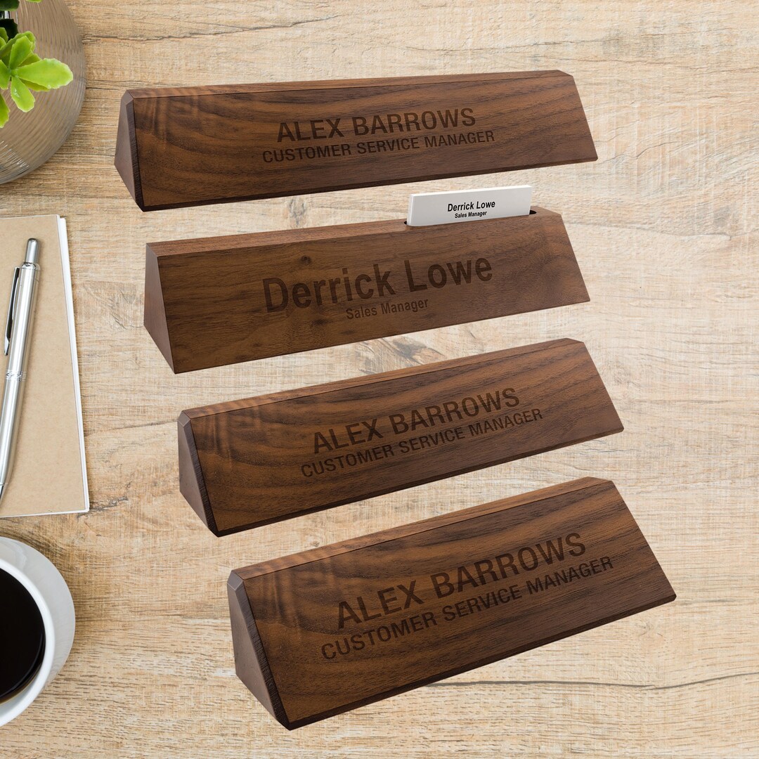 Executive Personalized Desk Name Plate Wooden, Desk Name Plate, Custom ...