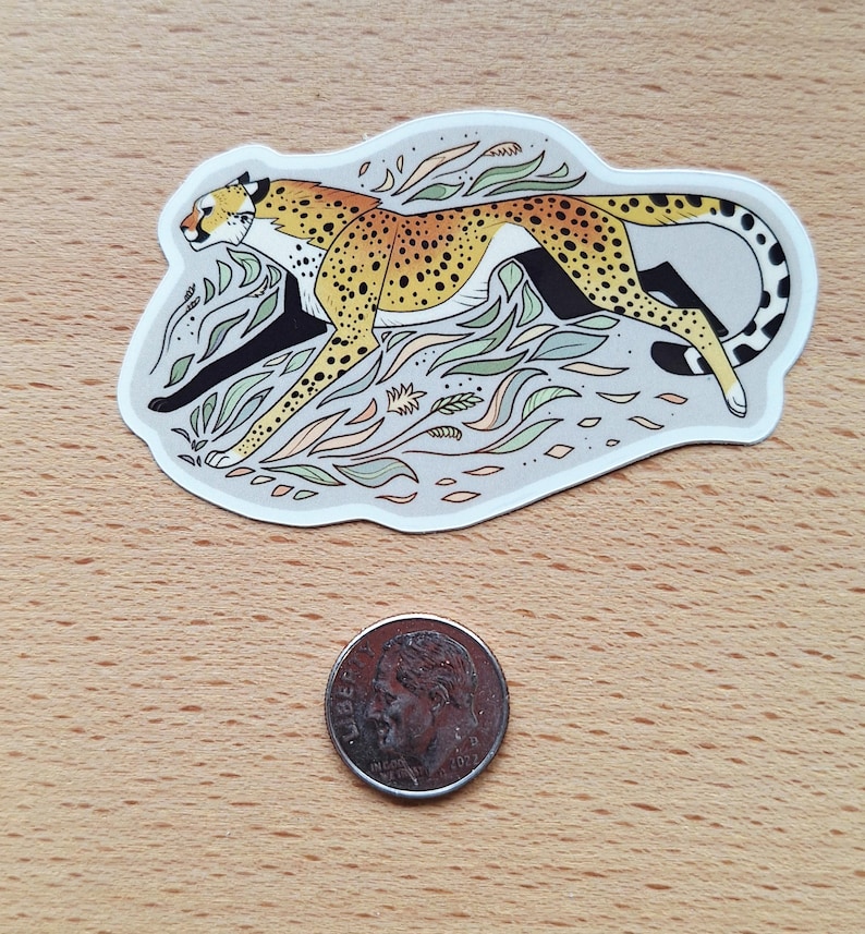 Cheetah Sticker - Vinyl- Big Cat - Cute - Africa - Nature - Etsy