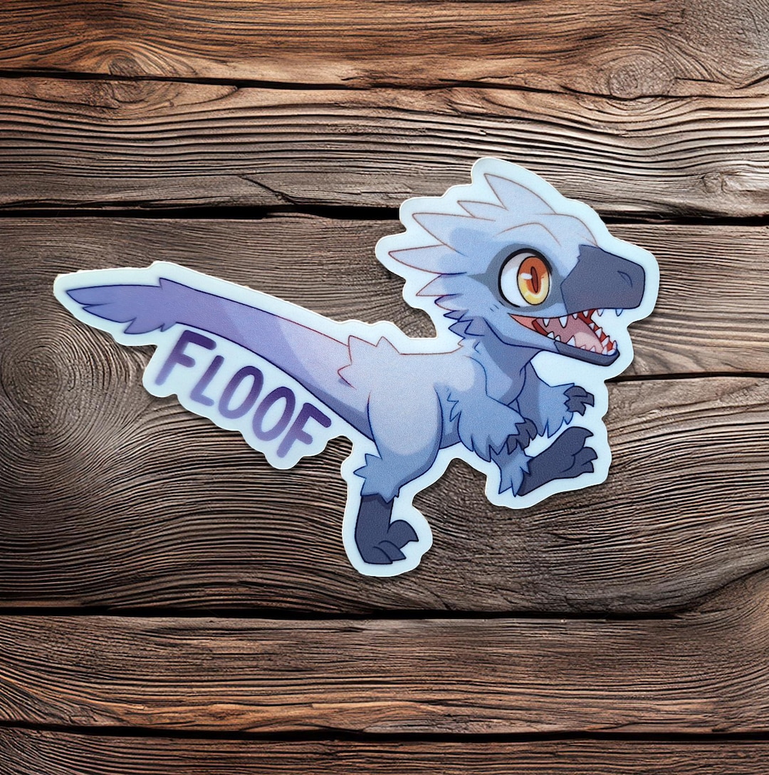 Floof Raptor Sticker - Vinyl- Dinosaur - Velociraptor - Feathers - Etsy