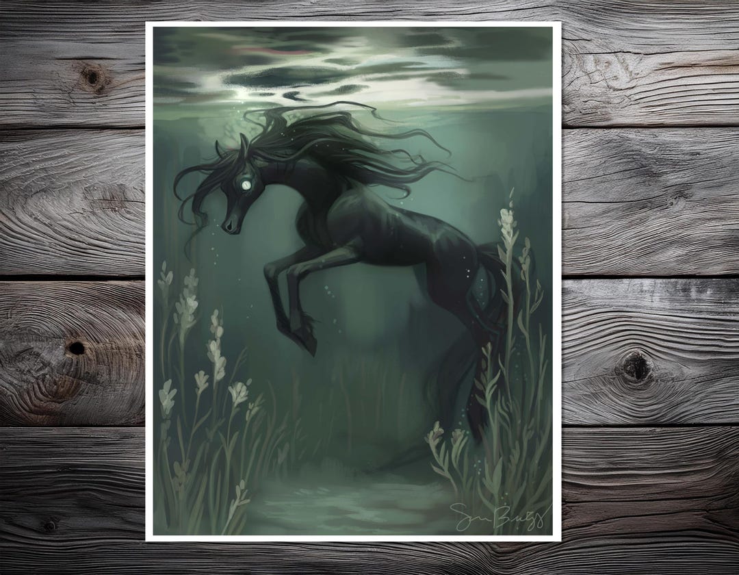 Black Kelpie- LIMITED RUN - Art Print - Fantasy Art Home Decor - Fairy ...