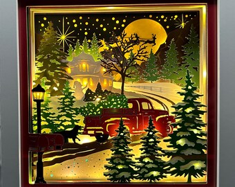 Shadow Box Christmas Scene - Etsy