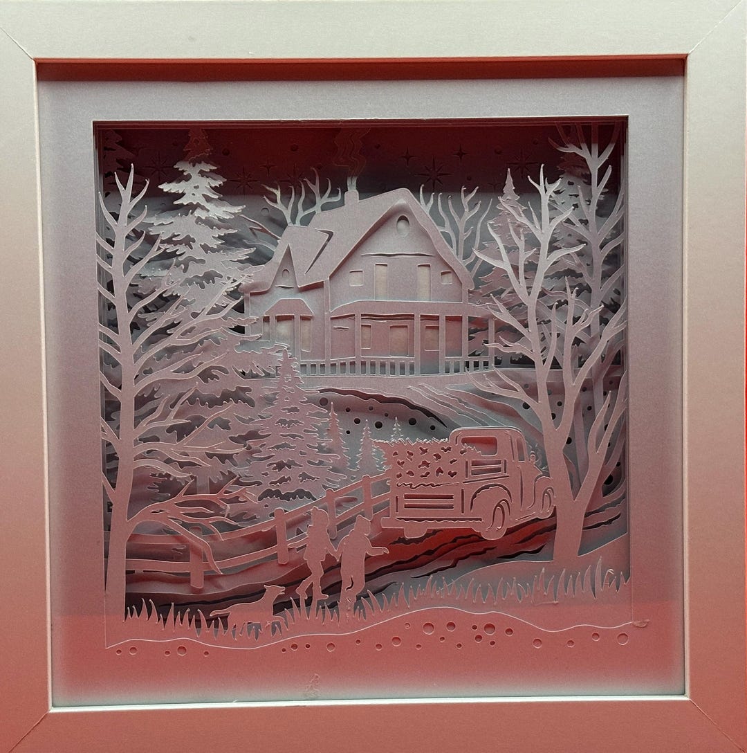 Winter Hike, Lighted Shadow Box With Multiple Changing Colors - Etsy