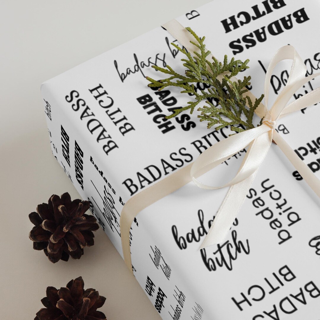 Badass Bitch Sassy Wrapping Paper for Her, Naughty Gift Wrap, Funny ...