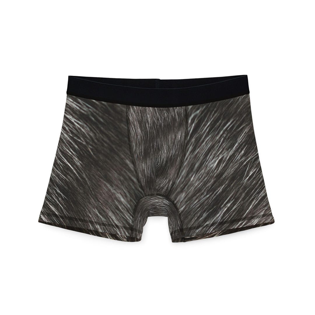 Grey Tiger Tabby Cat Fur Print Men's Comfort Stretch Boxers - Etsy