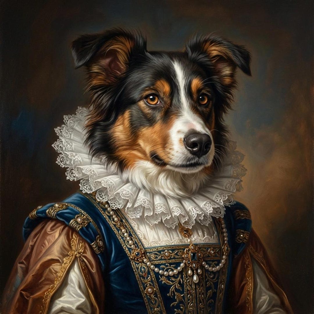 Custom Royal Dog Portrait From Photo, Renaissance Pet Painting ...