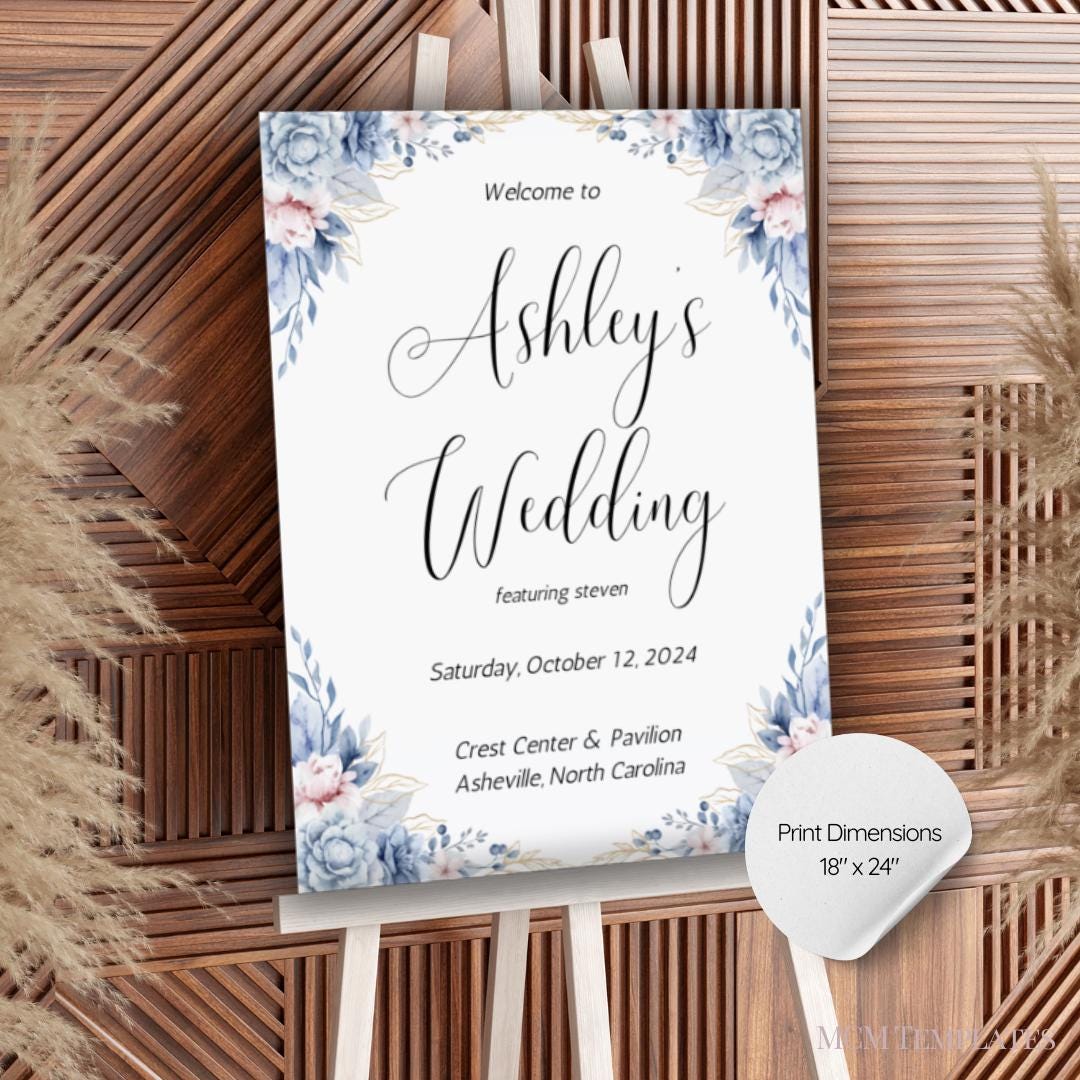 Bride Featuring Groom Wedding Welcome Sign | 18"x24" Welcome Sign ...