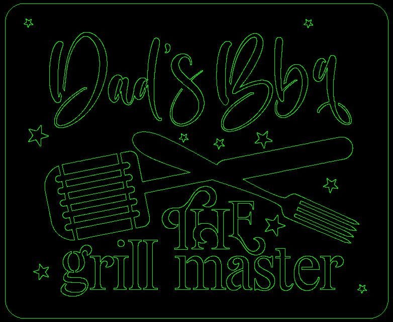 Dad's BBQ, Grill Master Sign DXF - Etsy