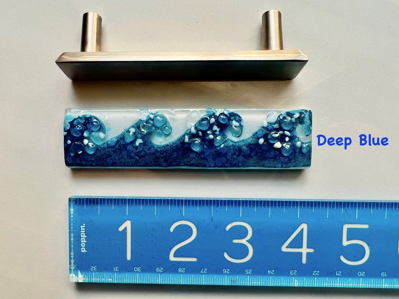Fused Glass Cabinet Pulls Ocean Wave Drawer Handles - Etsy