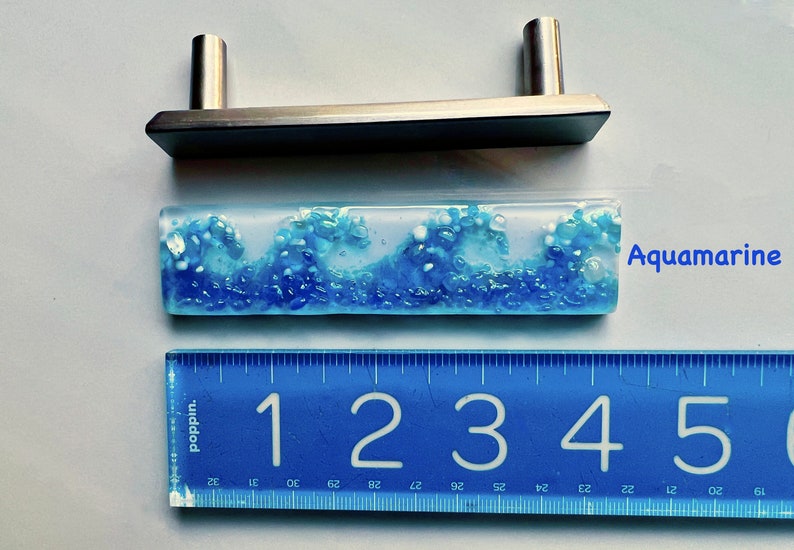Fused Glass Cabinet Pulls Ocean Wave Drawer Handles - Etsy