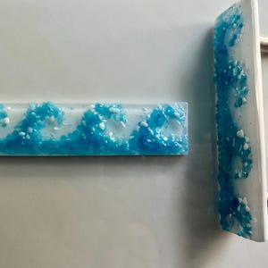 Fused Glass Cabinet Pulls, Ocean Wave Drawer Handles, Hand-made ...
