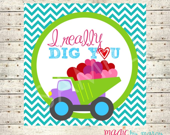 INSTANT DOWNLOAD Printable I Really Dig You Construction Themed ...