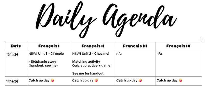 Teacher Daily Agenda Template for Students - Etsy
