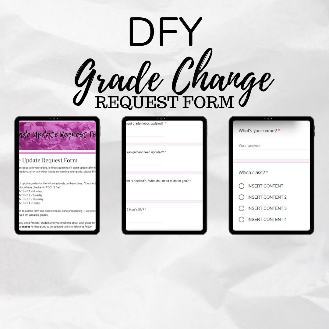 Grade Change Request Form for Students - Etsy