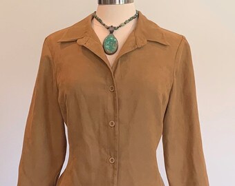 Faux Suede Blouse - Etsy