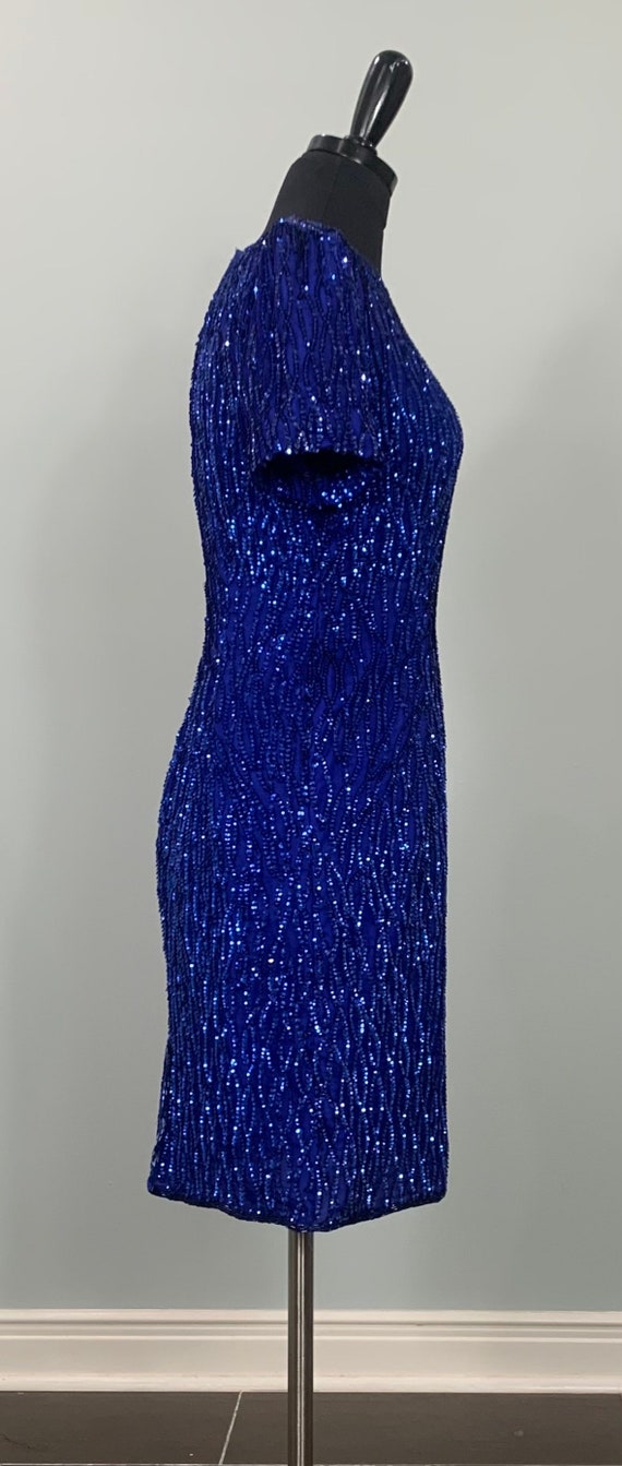 Bright Blue Sequin Cocktail Dress by Stenay - Size 2/… - Gem