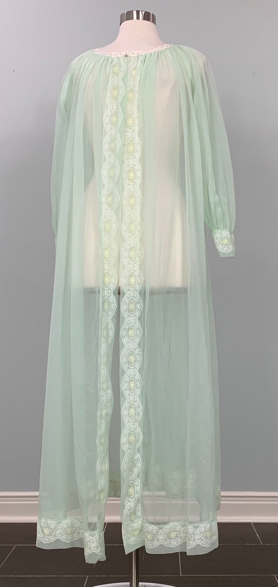 Light Green Chiffon Long Sleeve Robe by Miss Elaine -… - Gem