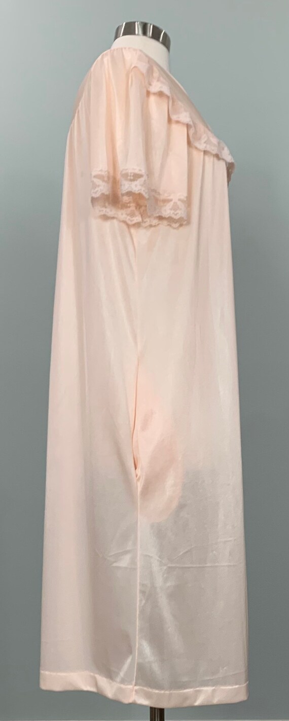 Peach Lace Short Nylon Robe - Size 12/14 - 70s Peach … - Gem