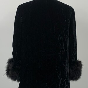 Black Velvet Jacket With Black Feather Cuffs Size 8/10 60s Mod Black ...