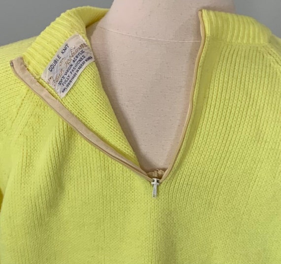 Dayglow Yellow Cable Knit Sweater by Fern Fashions - … - Gem