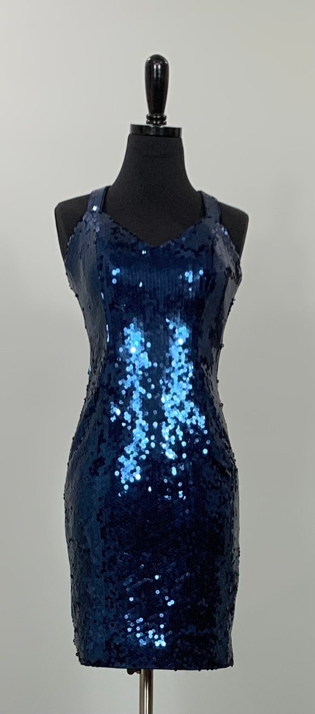 Backless Navy Blue Sequin Cocktail Dress by Julie Duroche for After ...