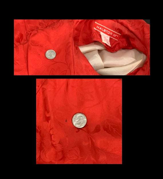 1980s Halston III Red Silk Long Sleeve Secretary Dres… - Gem