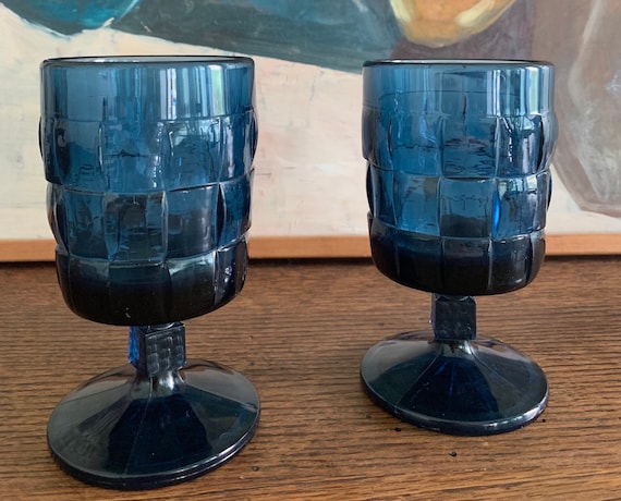 Set Of 6 Blue Textured Drinking Glasses Drinkware Drink And Barware Pe