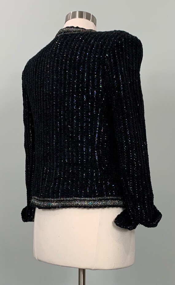 1990s JAEGER Black and Iridescent Short Blazer - Size… - Gem