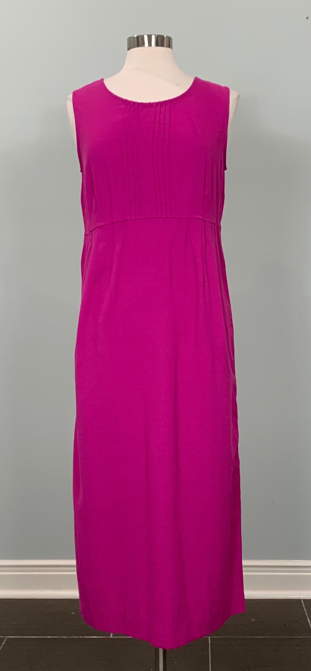 Hot Pink Sundress by Karin Stevens - Size 6/8 - 90s Hot Pink Sleeveless ...
