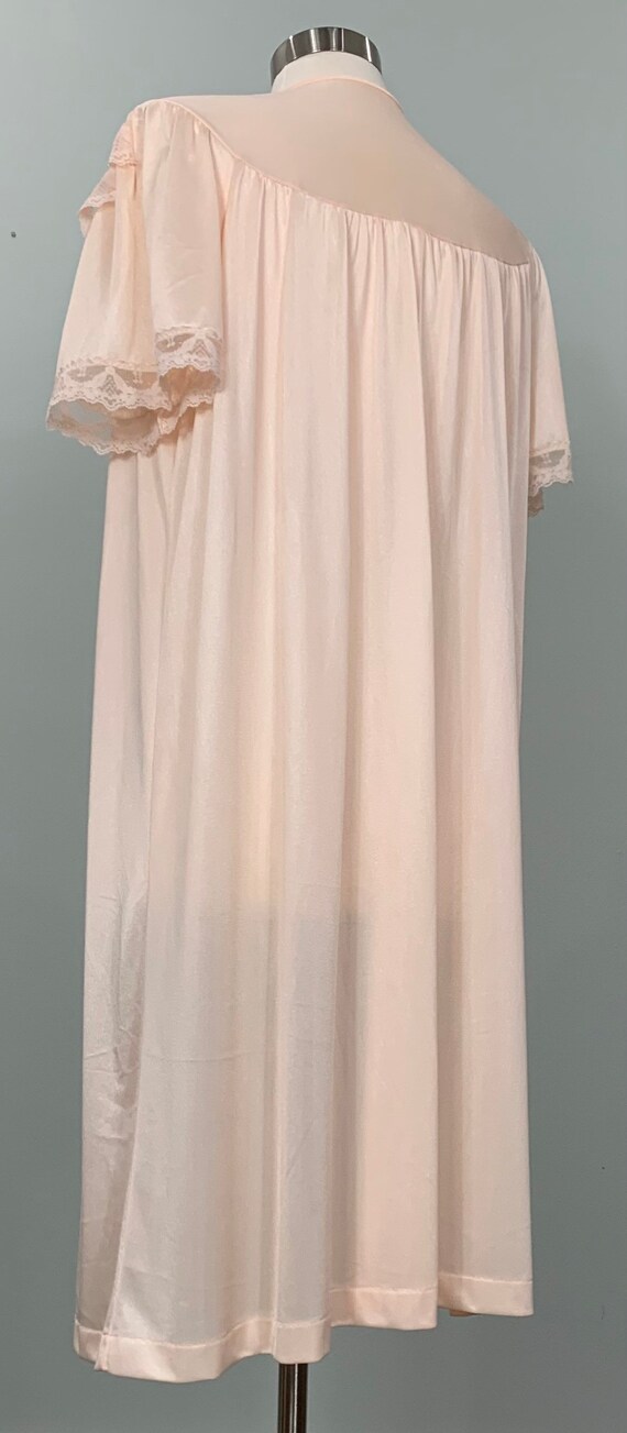 Peach Lace Short Nylon Robe - Size 12/14 - 70s Peach … - Gem