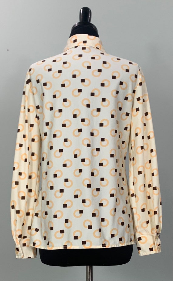 Beige and Yellow Abstract Blouse by Robbie Bee - Size… - Gem