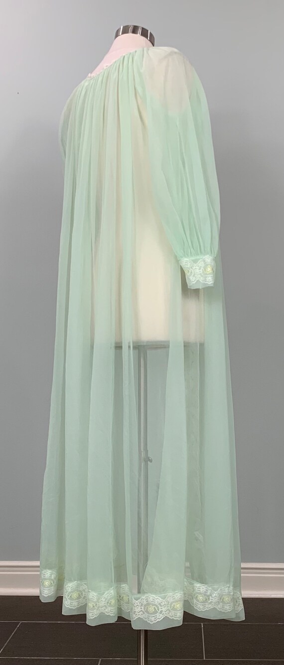 Light Green Chiffon Long Sleeve Robe by Miss Elaine -… - Gem