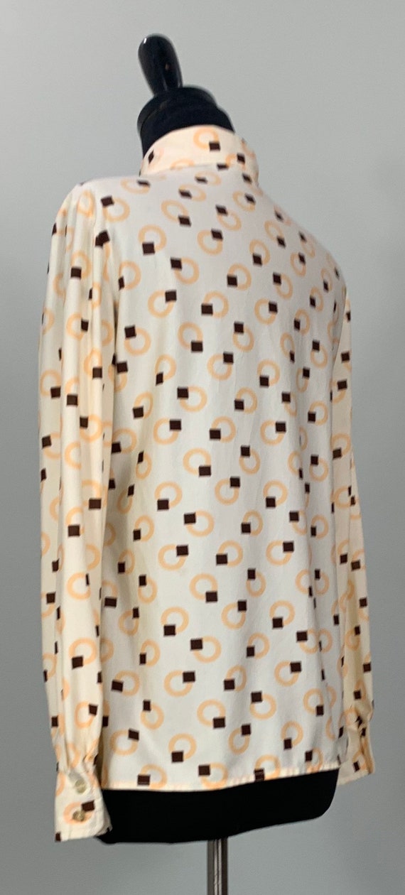 Beige and Yellow Abstract Blouse by Robbie Bee - Size… - Gem