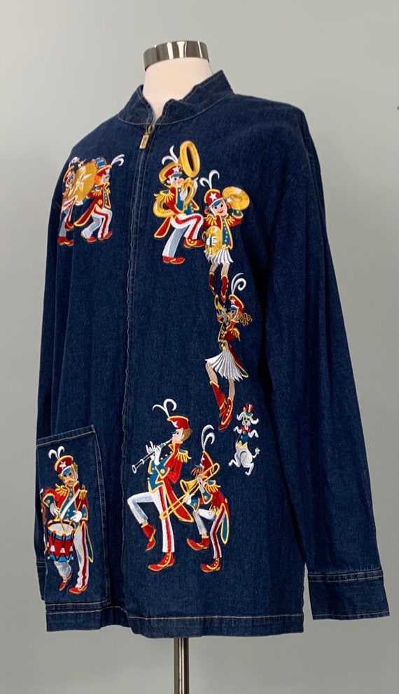 Patriotic Embroidered Blue Jean Jacket by Bob Mackie … - Gem