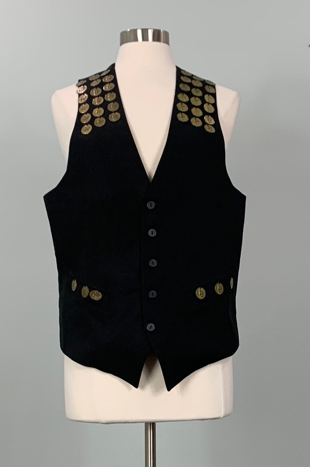 Gold Coin Vest by Double Take - Size 8/10 - 90s Gold Coin Vest ...