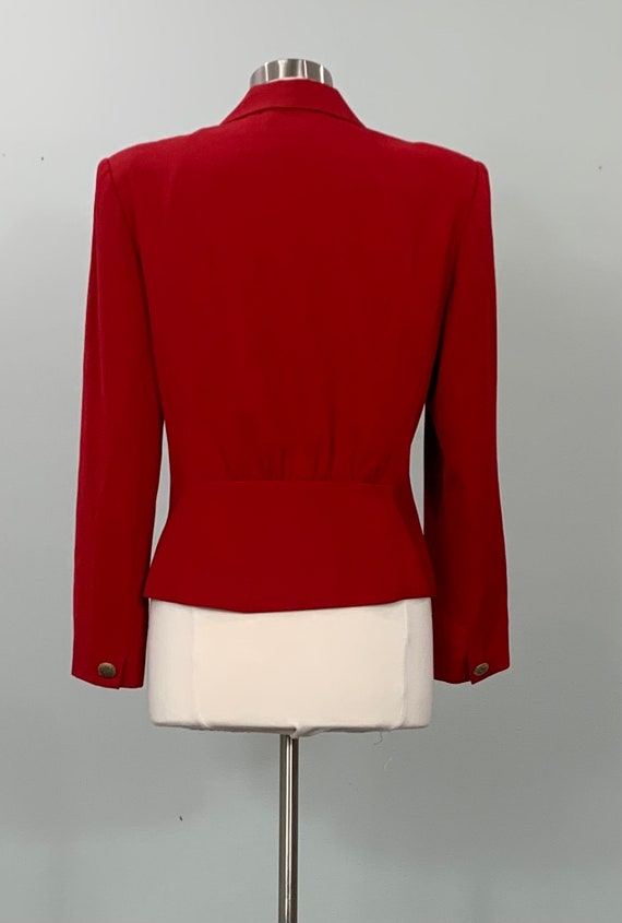 1990s Red Cropped Wool Blazer by Saks Fifth Avenue - … - Gem