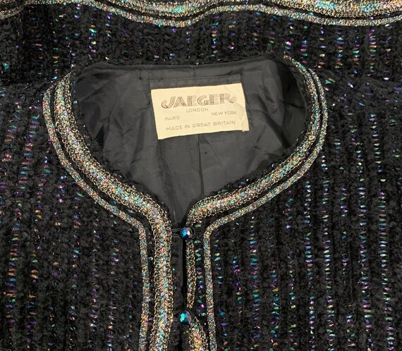 1990s JAEGER Black and Iridescent Short Blazer - Size… - Gem